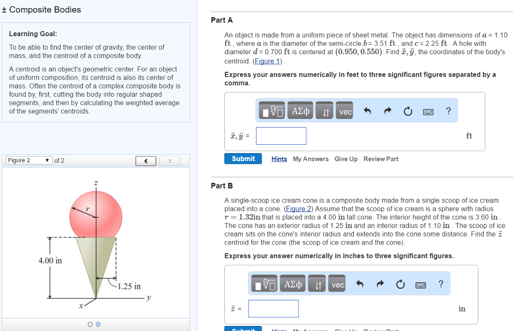 Solved To be able to find the center of gravity, the center | Chegg.com