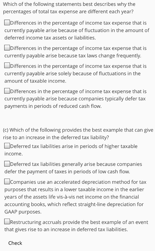 Interpreting the Income Tax Expense Footnote The | Chegg.com