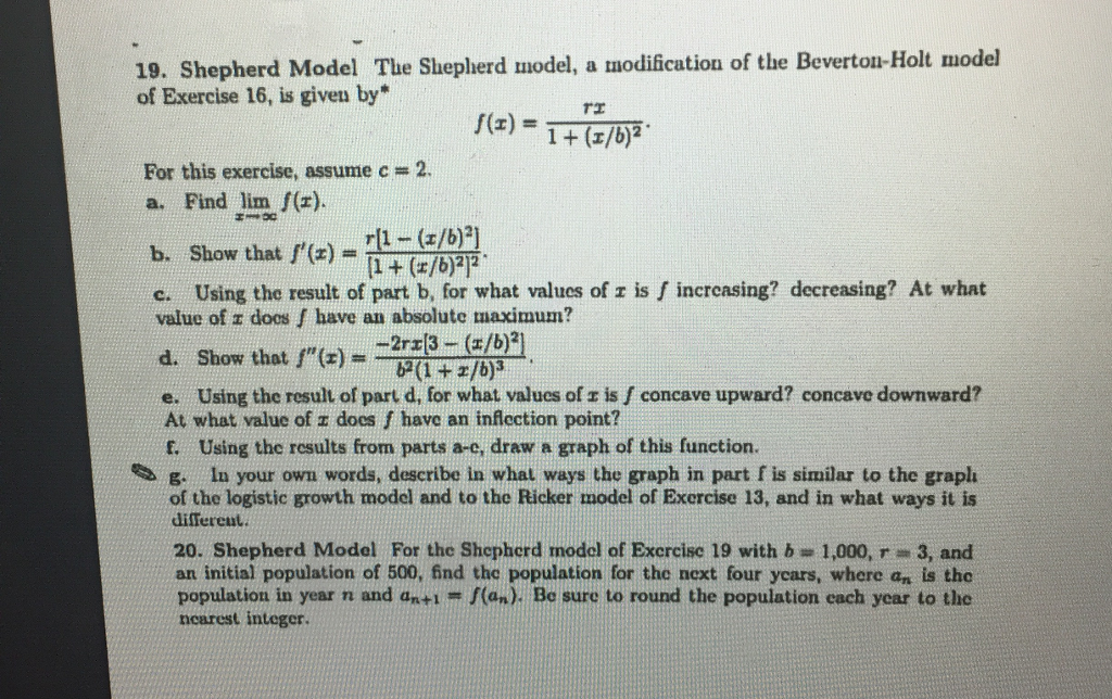 Solved Shepherd Model The Shepherd model, a modification of | Chegg.com