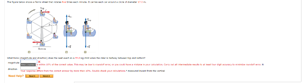 Solved The figure below shows a Ferris wheel that retates | Chegg.com