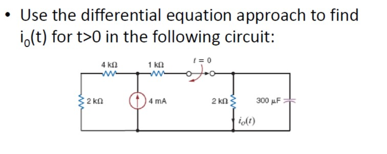 Solved •Use the differential equation approach to find i0(t) | Chegg.com