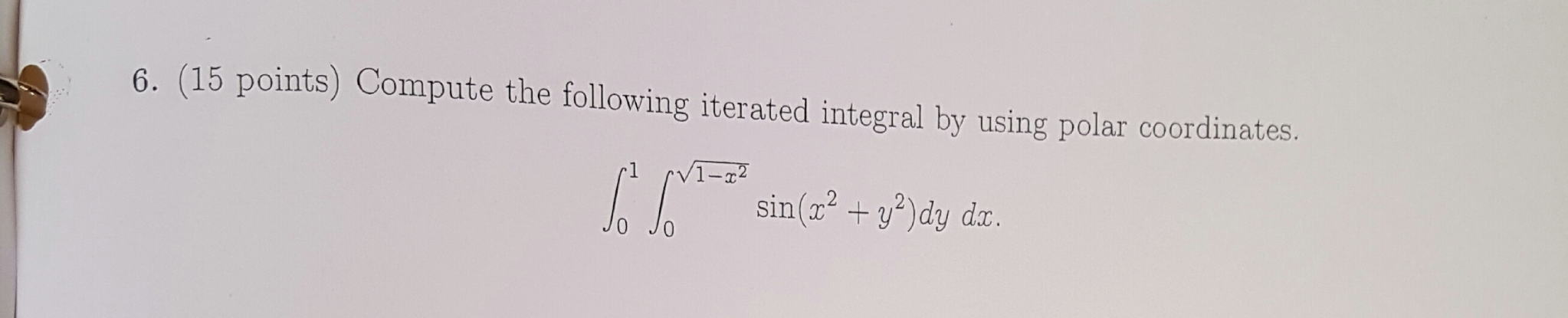 Solved Compute the following iterated integral by using | Chegg.com