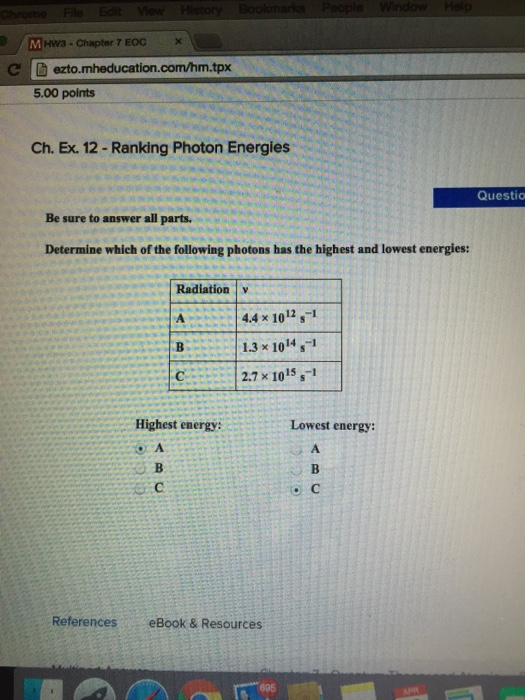 Solved Determine which of the following photons has the | Chegg.com