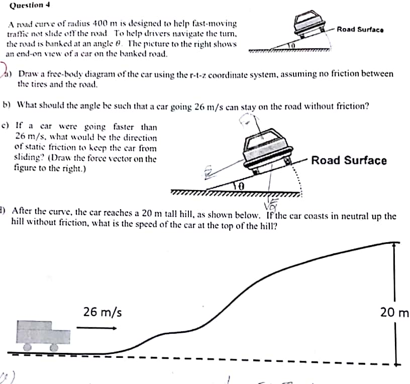 Solved A road curve of radius 400 m is designed to help | Chegg.com