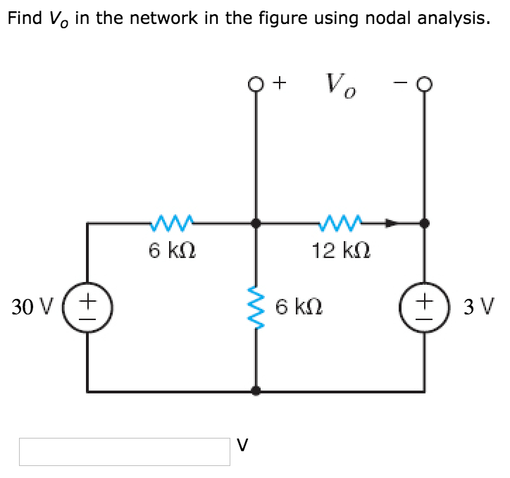 Solved Find Vo in the network in the figure using nodal | Chegg.com