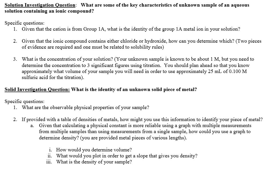 Solved Solution Investigation Question: What are some of the | Chegg.com