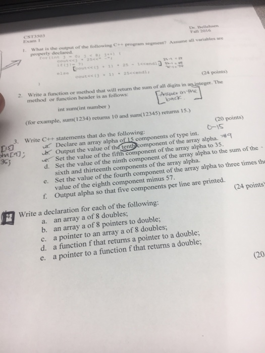 Solved What is the output of the following C^++ program | Chegg.com