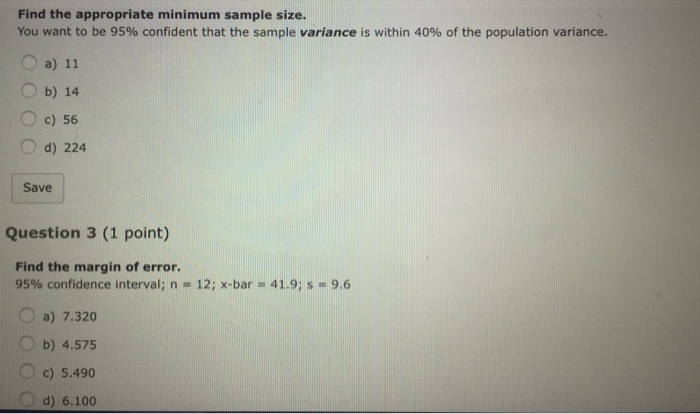 Solved Find the appropriate minimum sample size. You want to | Chegg.com