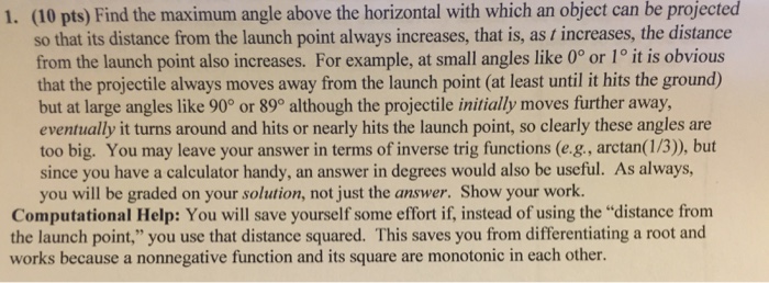 Solved Find the maximum angle above the horizontal with | Chegg.com
