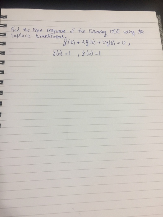 Solved Find the Free response of the following ODE using | Chegg.com