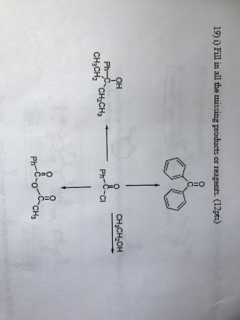 Solved Fill in all the missing products or reagents. | Chegg.com