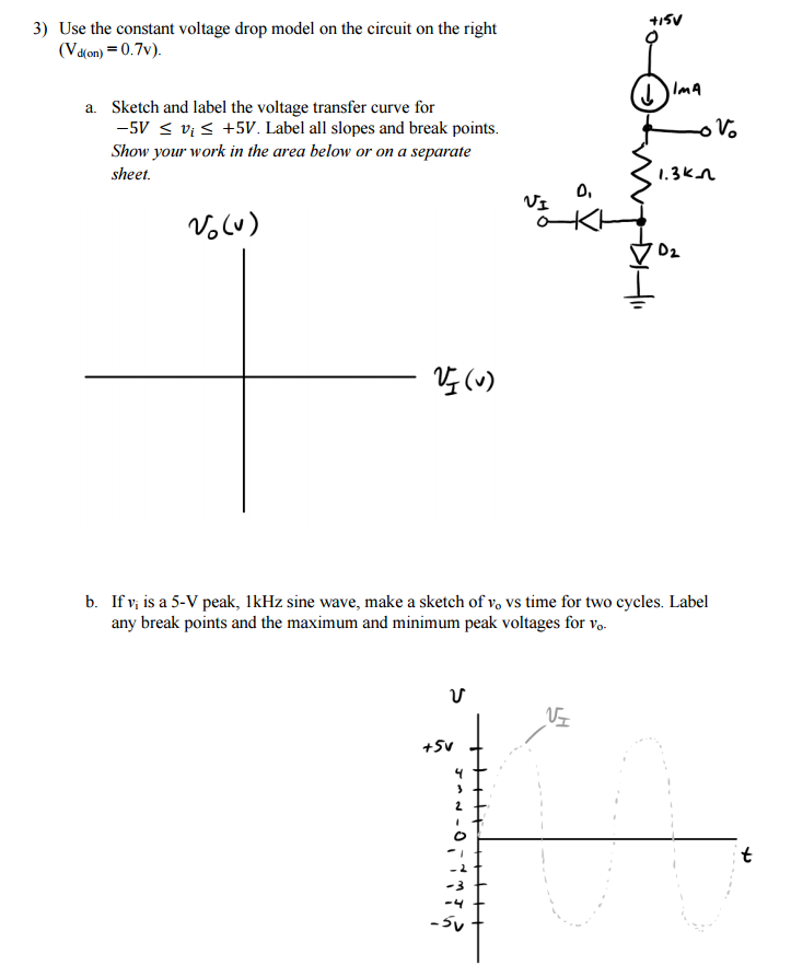 Solved Use the constant voltage drop model on the circuit on | Chegg.com