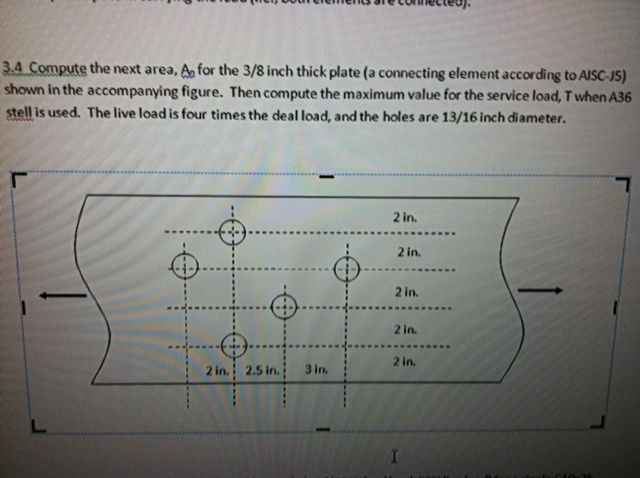 Compute the next area, A0 the 3/8 inch thick plate (a | Chegg.com