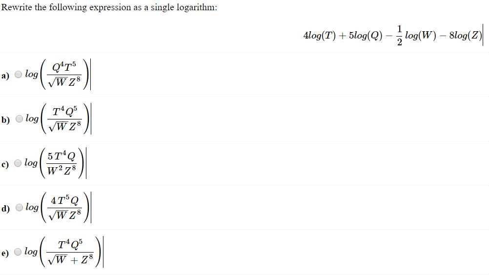 Solved Rewrite the following expression as a single | Chegg.com