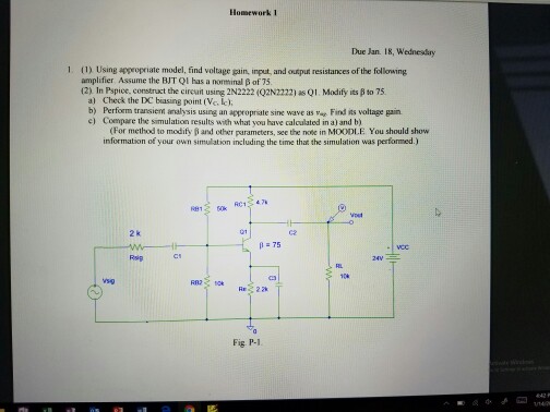 Solved Using Appropriate Model Find Voltage Gain Input