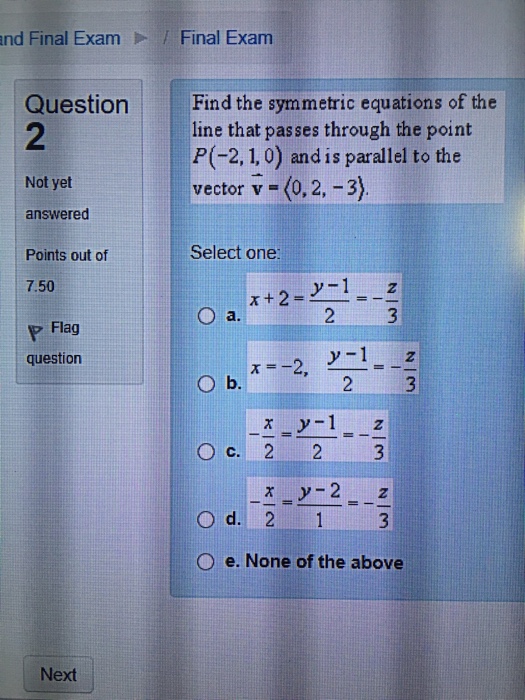 Solved Find the symmetric equations of the line that passes | Chegg.com