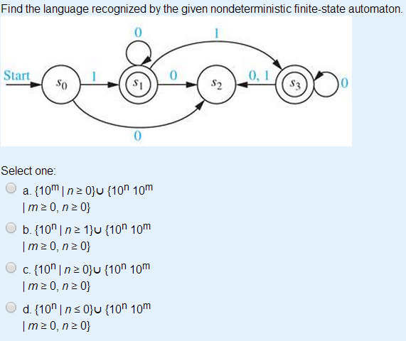 Solved Find the language recognized by the given | Chegg.com