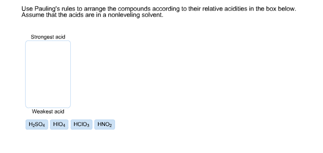 Solved Use Pauling's rules to arrange the compounds | Chegg.com