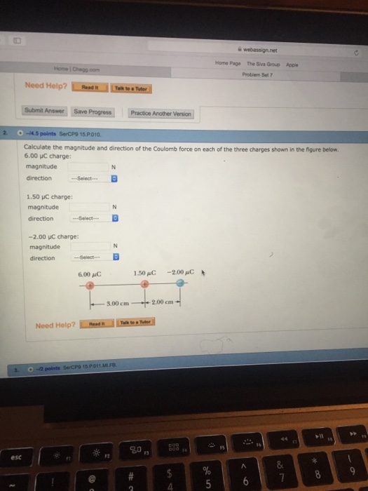 Solved Calculate The Magnitude And Direction Of The Coulomb