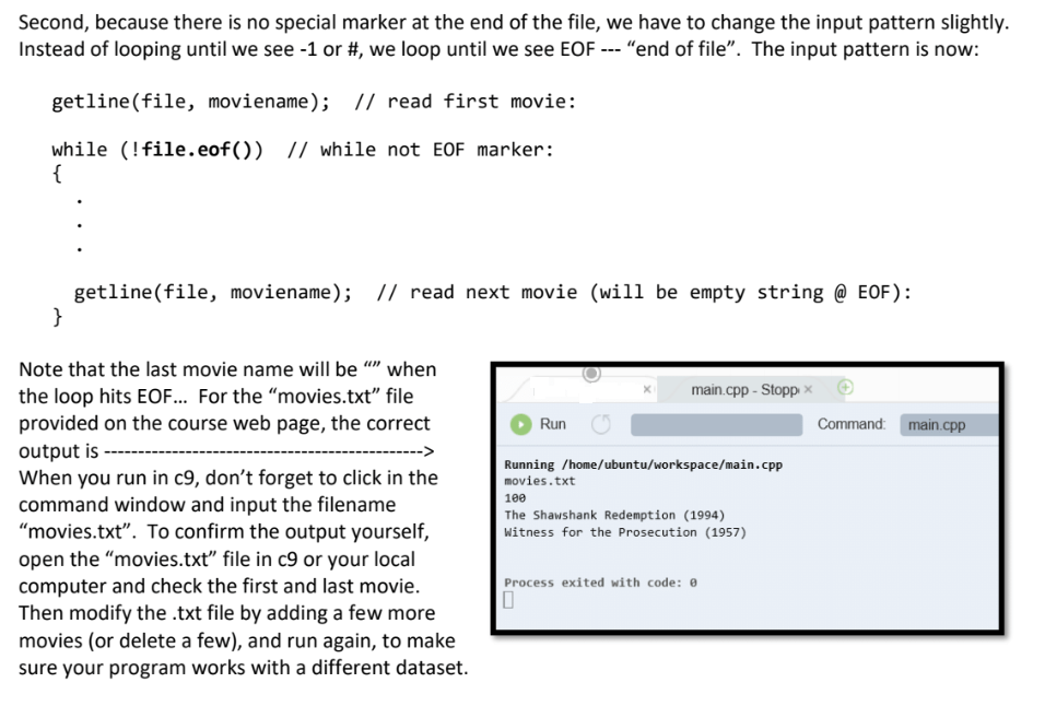Solved The lab exercise is a simple one: input movie names | Chegg.com