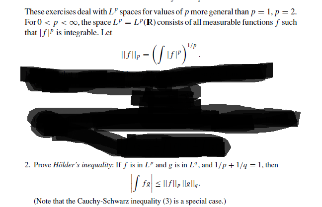 These exercises deal with Lp spaces for values of p | Chegg.com