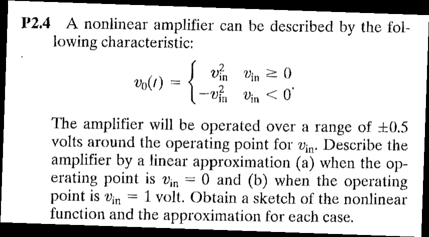 A nonlinear amplifier can be described by the | Chegg.com