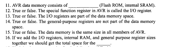 Solved Avr Data Memory Consists Of Flash Rom Internal