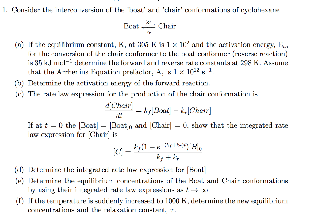 Solved 1. Consider the interconversion of the 'boat' and | Chegg.com