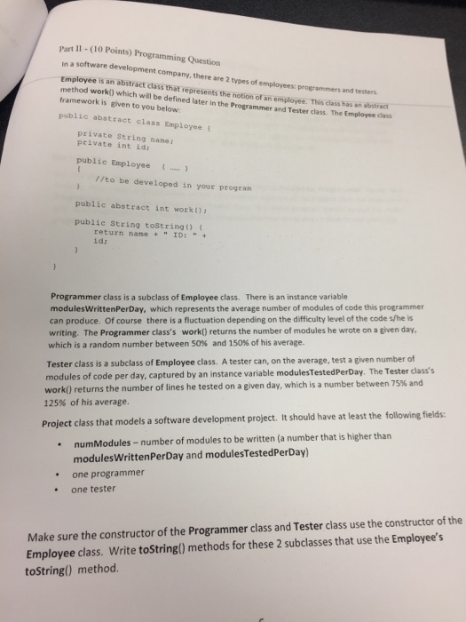 Solved In a software development company, there are 2 types | Chegg.com