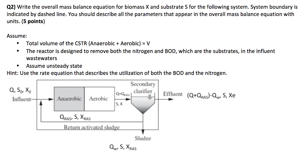 Write The Overall Mass Balance Equation For Biomass X Chegg write-the-overall-mass-balance-equation-for-biomass-x-chegg