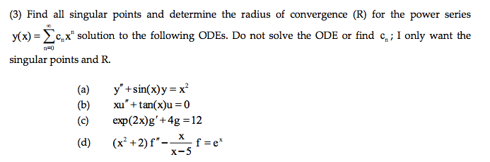 Find all singular point and determine the radius of | Chegg.com
