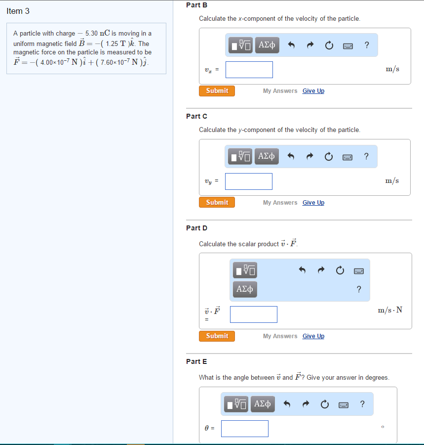 Solved A particle with charge ? 5.30 nC is moving in a | Chegg.com