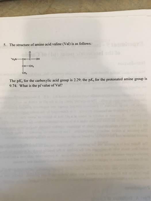 Solved The Structure Of Amino Acid Valine Val Is As