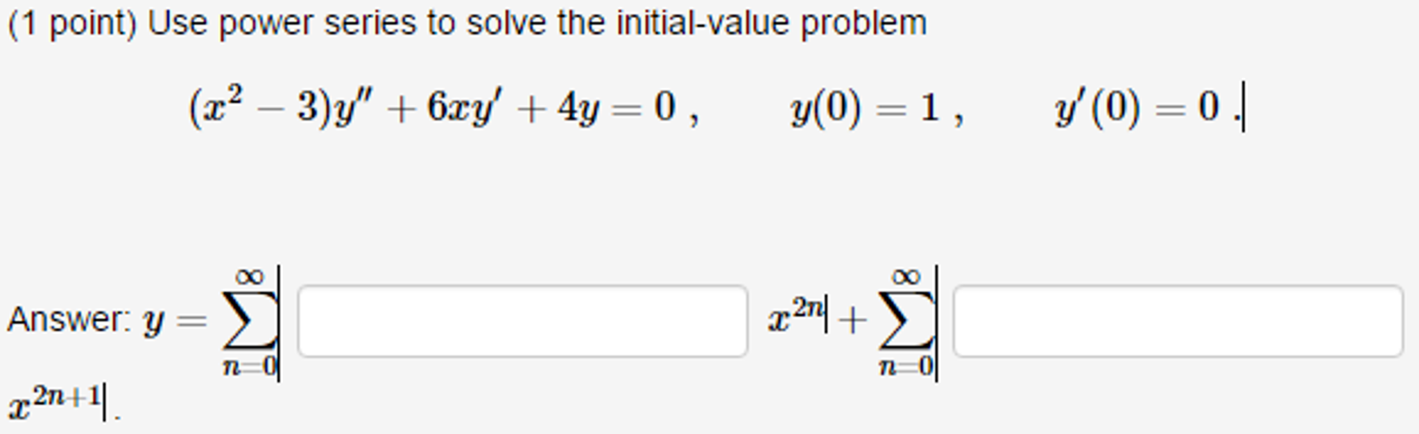 Solved Use power series to solve the initial-value problem | Chegg.com