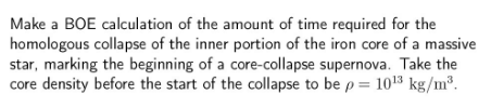 Solved Make a BOE calculation of the amount of time required | Chegg.com