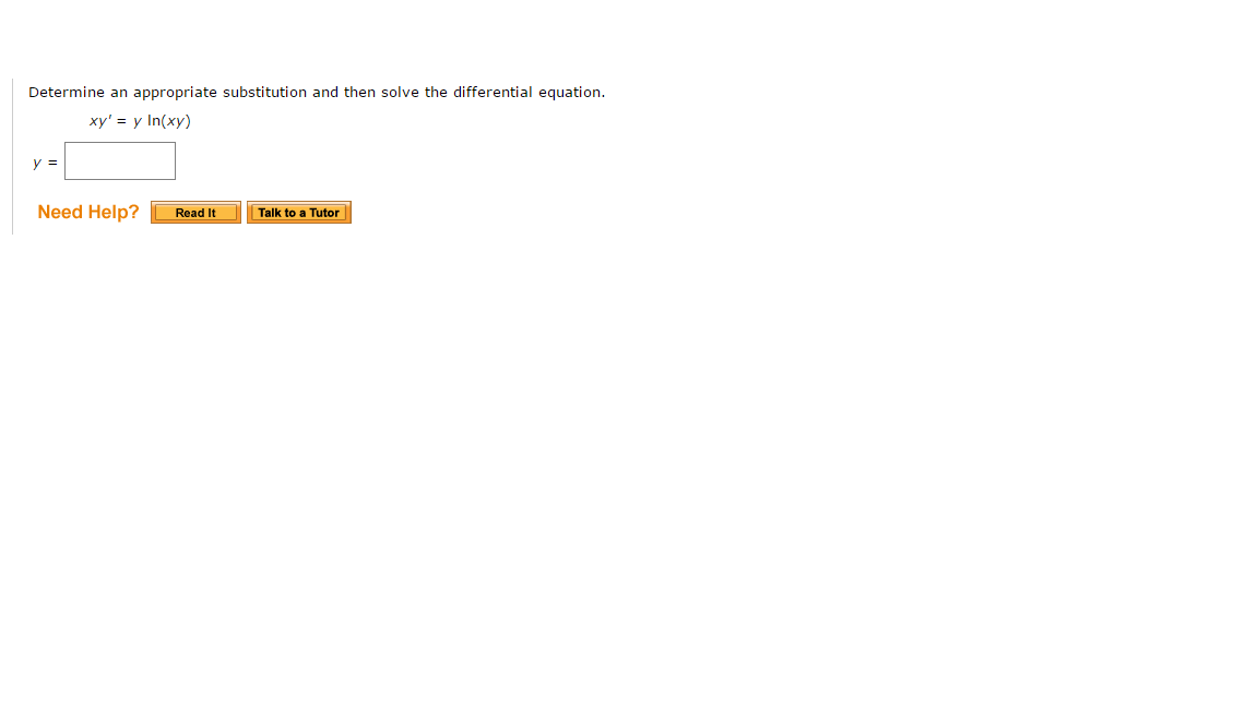 Solved Determine an appropriate substitution and then solve | Chegg.com