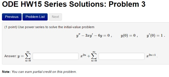 Solved Use power series to solve the initial-value problem | Chegg.com