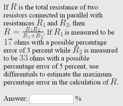 Solved If R is the total resistance of two resistors | Chegg.com