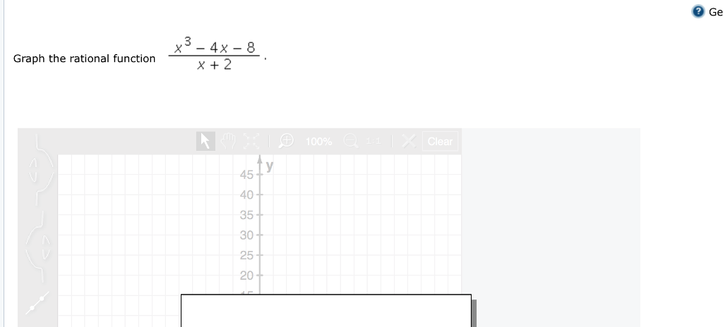 Solved Ge Graph the rational function x 2 45 40 35 30 25 20 | Chegg.com