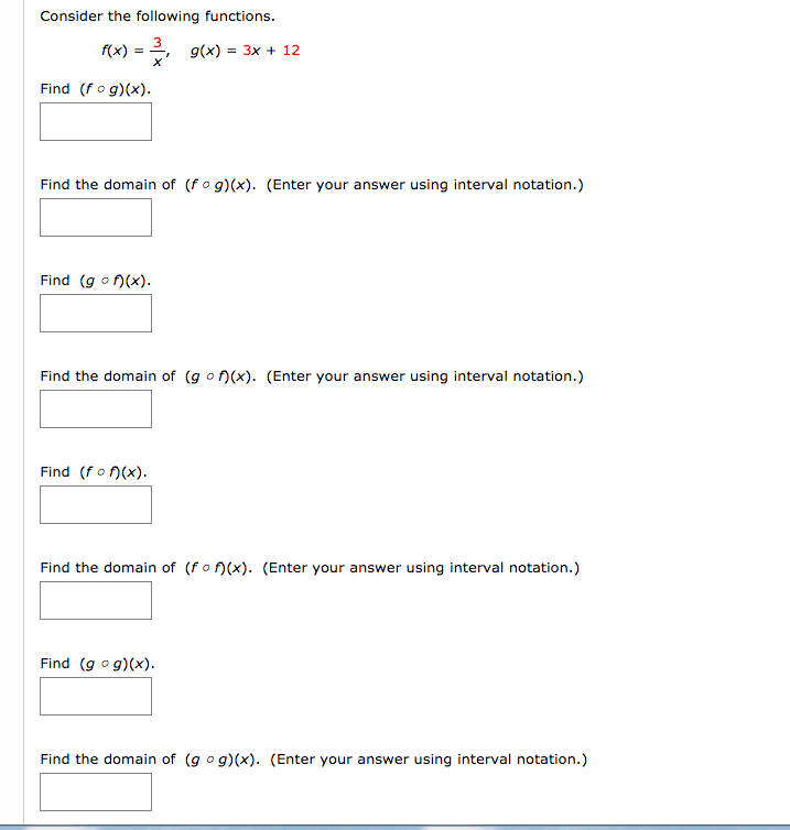 Solved Consider the following functions. f (x) = x^2 + 4x, | Chegg.com