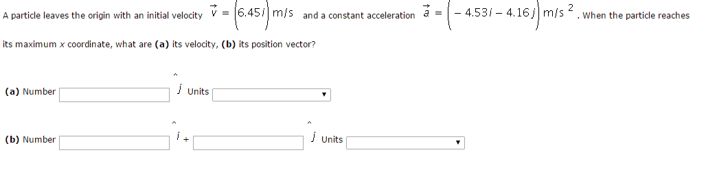 Solved A particle leaves the origin with an initial velocity | Chegg.com