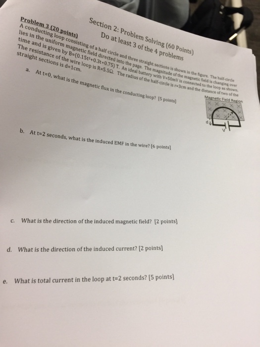 Solved A conducting loop consisting of a half circle and | Chegg.com