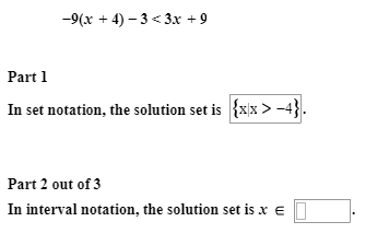 Solved -9 (x + 4) - 3