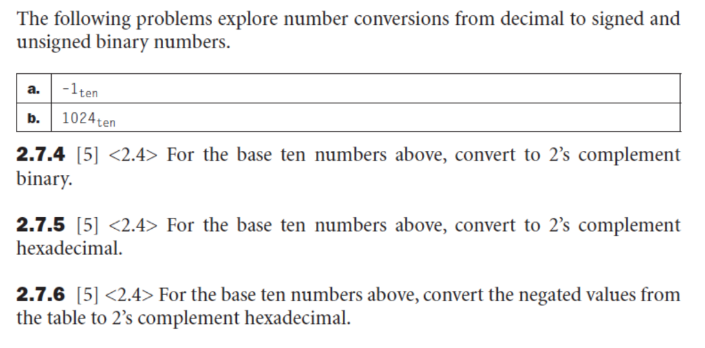 Solved The following problems explore number conversions | Chegg.com