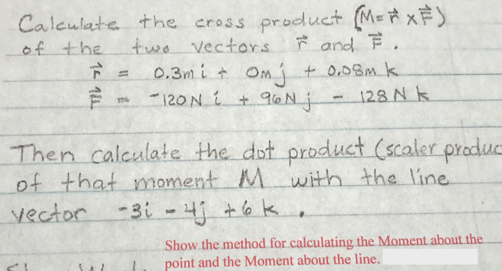 Solved **Must show all work! Calculate the cross | Chegg.com