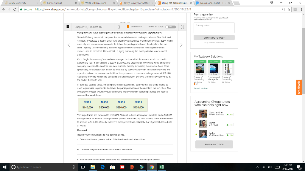 Accounting Archive | February 18, 2018 | Chegg.com