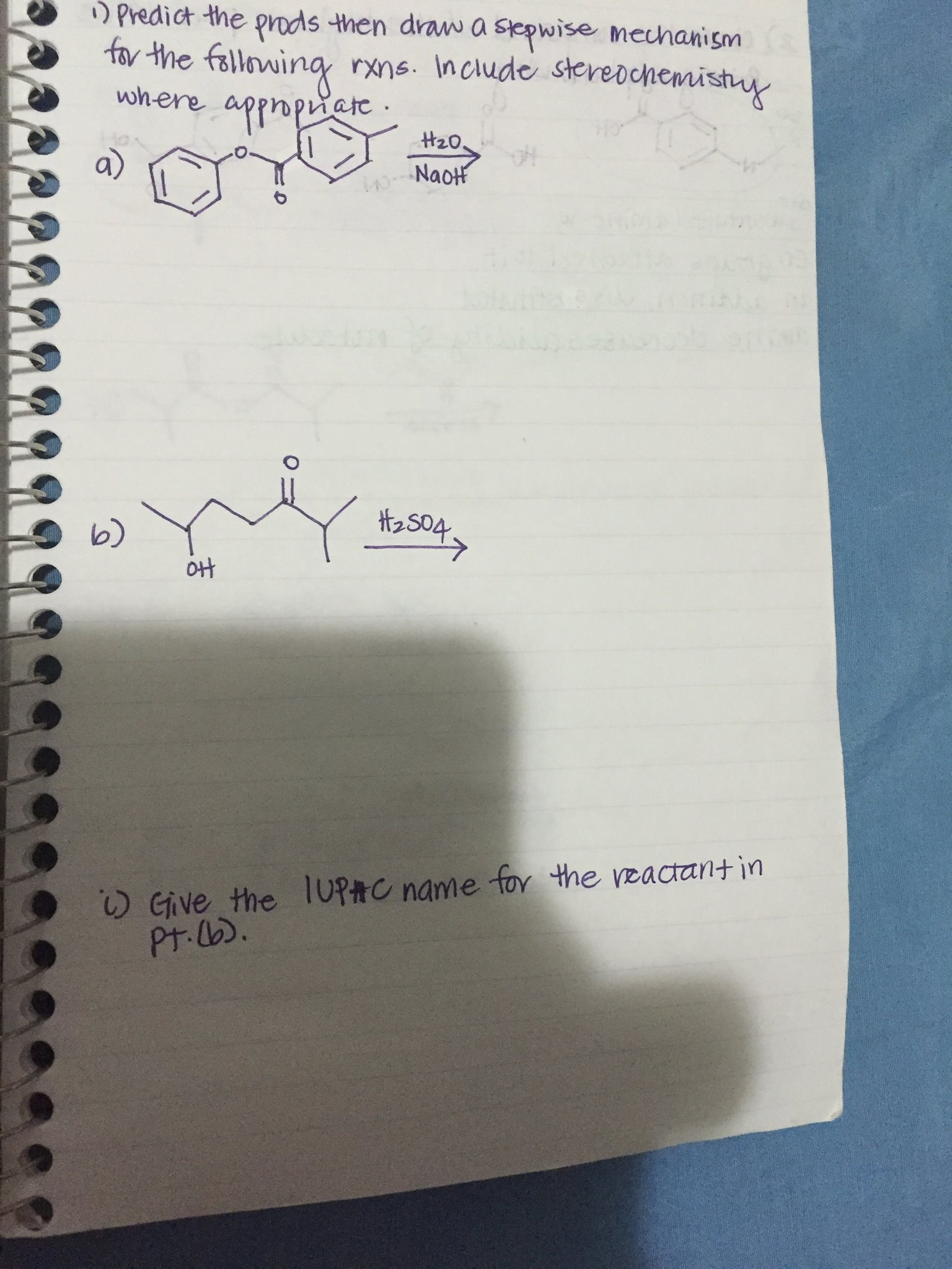 Solved Predict the products then draw a stepwise mechanism | Chegg.com