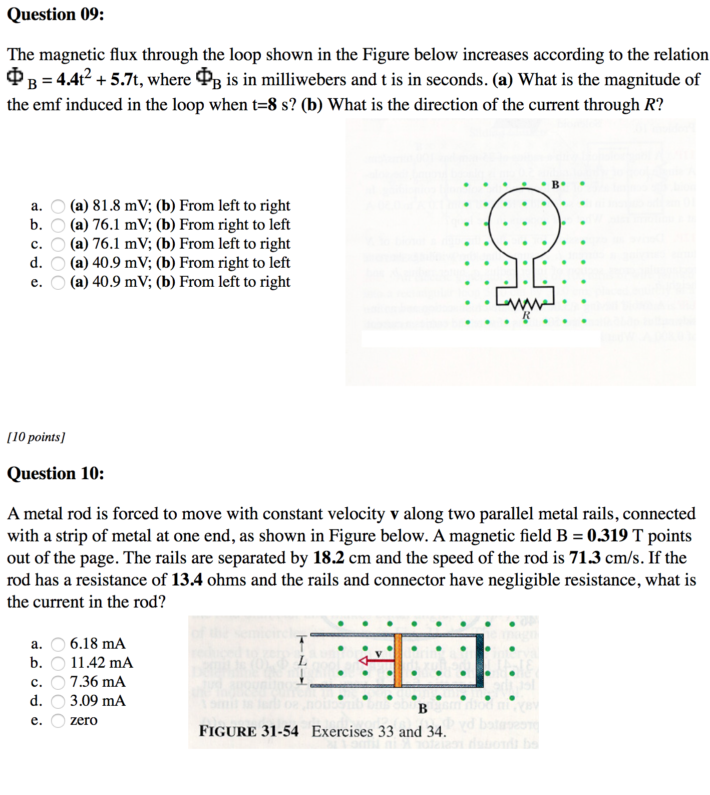 Solved The magnetic flux through the loop shown in the | Chegg.com