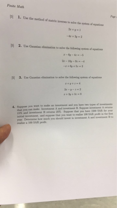 Solved Use the method of matrix inverses to solve the system | Chegg.com