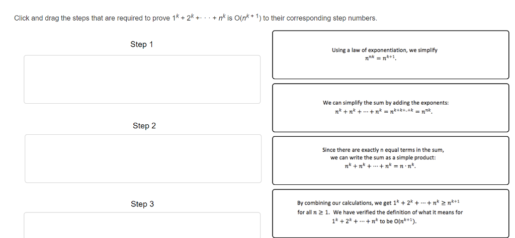 Solved Click and drag the steps that are required to prove | Chegg.com